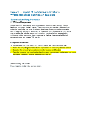 Fillable Online Written Response Submission Template Fax Email Print ...