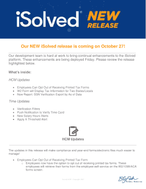 Fillable Online Our NEW iSolved release is coming on October 27 Fax ...