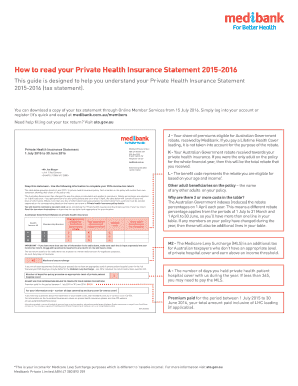 Fillable Online How to read your Private Health Insurance Statement ...