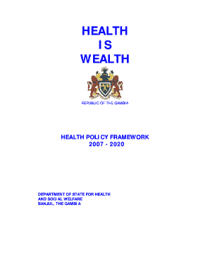 Fillable Online HEALTH POLICY FRAMEWORK Fax Email Print - pdfFiller