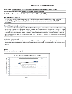 Fillable Online PRACTICUM SUMMARY REPORT Fax Email Print - pdfFiller