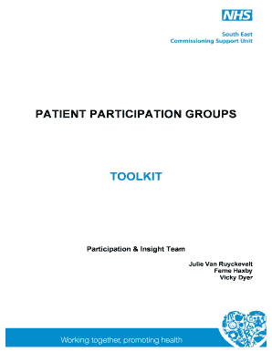 Fillable Online PATIENT PARTICIPATION GROUPS Fax Email Print - pdfFiller