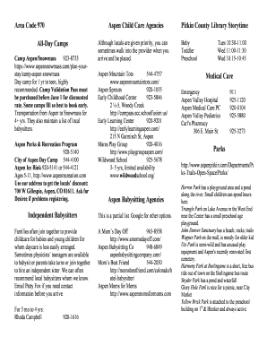 970 Area Code - Fill Online, Printable, Fillable, Blank | pdfFiller