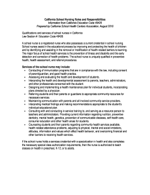 Fillable Online California School Nursing Roles and Responsibilities ...