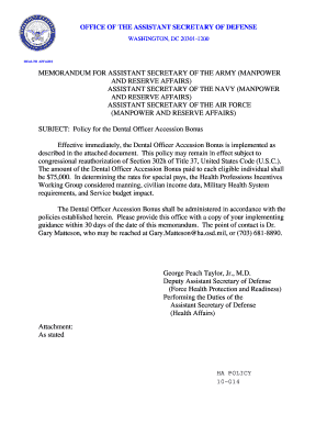 Fillable Online MEMORANDUM FOR ASSISTANT SECRETARY OF THE ARMY ...