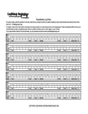 Fillable Online Breastfeeding Log Sheet Fax Email Print - pdfFiller