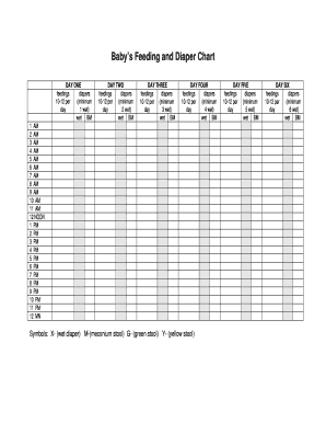 Fillable Online Babys Feeding and Diaper Chart Fax Email Print - pdfFiller