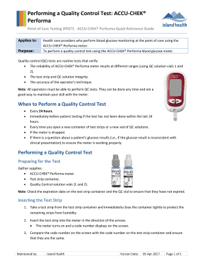 Fillable Online Performing a Quality Control Test: ACCU-CHEK Fax Email ...