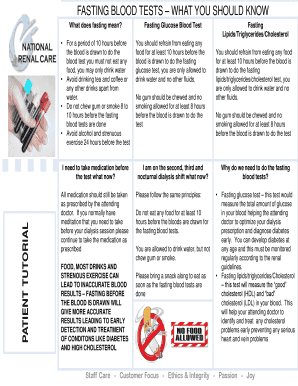 Fillable Online FASTING BLOOD TESTS WHAT YOU SHOULD KNOW Fax Email ...