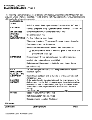 Fillable Online DIABETES MELLITUS Type II Fax Email Print - pdfFiller