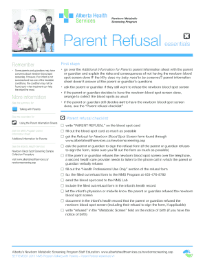 Fillable Online Parent Refusal Fax Email Print - pdfFiller