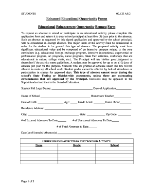 Fillable Online Enhanced Educational Opportunity Forms Fax Email Print ...