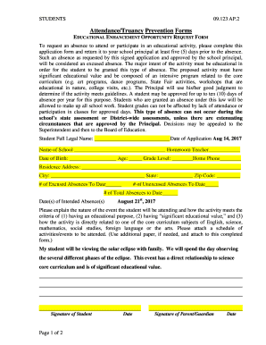 Fillable Online Attendance/Truancy Prevention Forms Fax Email Print ...