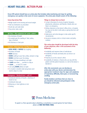 Fillable Online HEART FAILURE: ACTION PLAN Fax Email Print - pdfFiller
