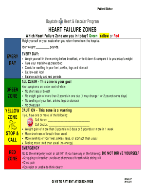 Fillable Online Which Heart Failure Zone are you in today Fax Email ...