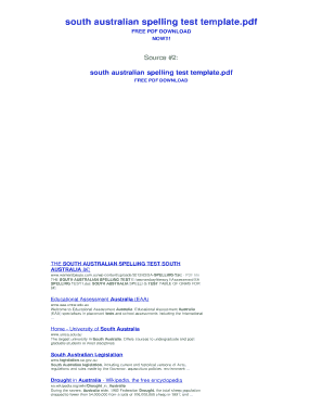 Fillable Online south australian spelling test template Fax Email Print ...