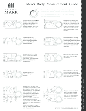 Fillable Online Mens Body Measurement Guide Fax Email Print - pdfFiller