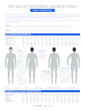 Fillable Online FFA JACKET ORDERING INSTRUCTIONS Fax Email Print ...