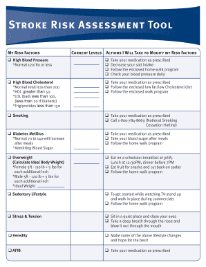 Fillable Online Stroke Risk Assessment Tool Fax Email Print - pdfFiller