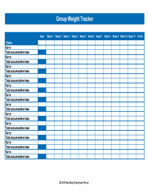 Fillable Online Group Weight Tracker Fax Email Print - pdfFiller