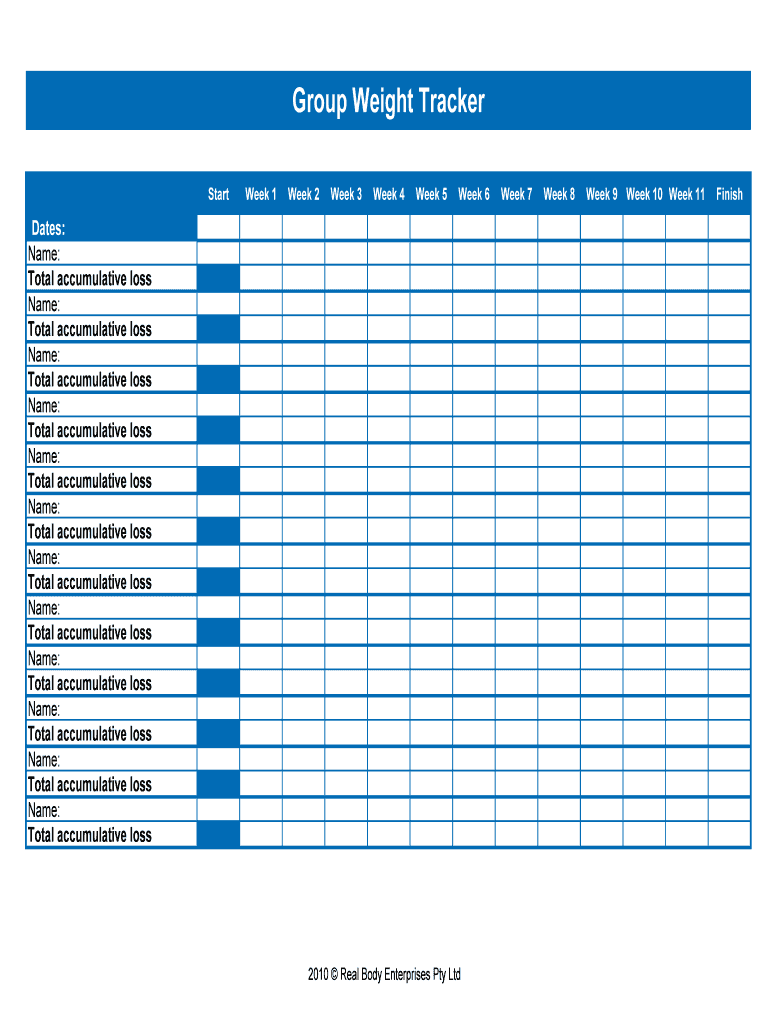Fillable Online Group Weight Tracker Fax Email Print - pdfFiller