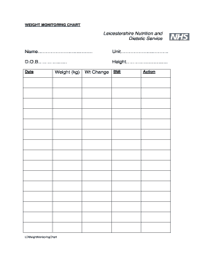 Fillable Online WEIGHT MONITORING CHART Fax Email Print - pdfFiller
