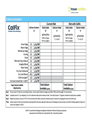 Fillable Online Calcium Calculator Fax Email Print - pdfFiller