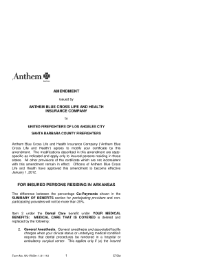 Fillable Online ANTHEM BLUE CROSS LIFE AND HEALTH Fax Email Print ...