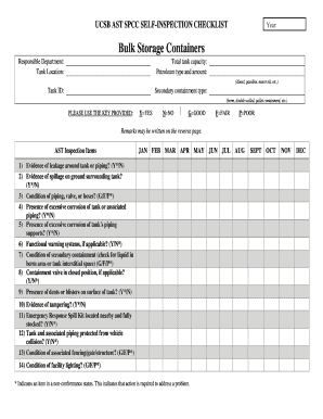Fillable Online UCSB AST SPCC SELF-INSPECTION CHECKLIST Fax Email Print ...