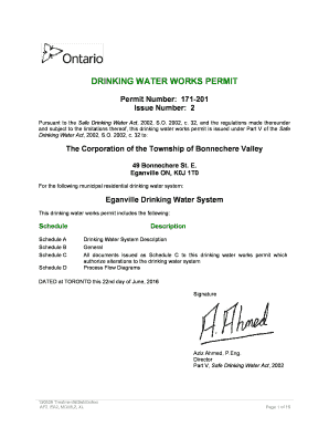 Fillable Online DRINKING WATER WORKS PERMIT Fax Email Print - pdfFiller
