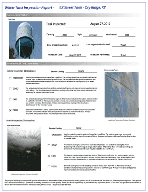 Fillable Online Water Tank Inspection Report - Fax Email Print - pdfFiller