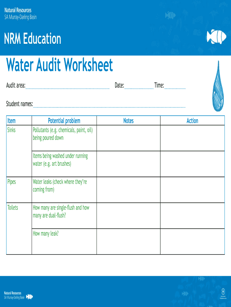 Fillable Online Water Audit Worksheet Fax Email Print - pdfFiller