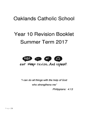 Fillable Online Year 10 Revision Booklet Fax Email Print - pdfFiller