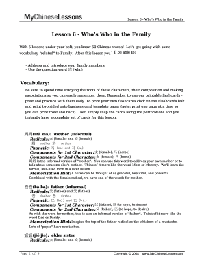 Fillable Online Lesson 6 - Whos Who in the Family Fax Email Print ...