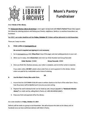 Fillable Online Moms Pantry Fax Email Print - pdfFiller