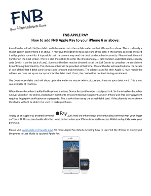 Fillable Online FNB APPLE PAY Fax Email Print - pdfFiller