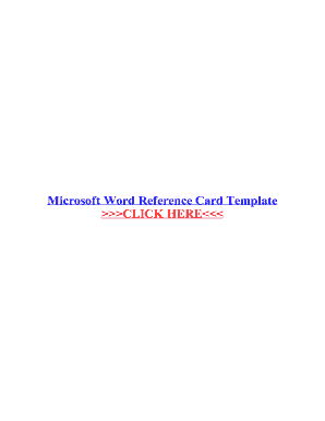 Fillable Online Microsoft Word Reference Card Template Fax Email Print ...