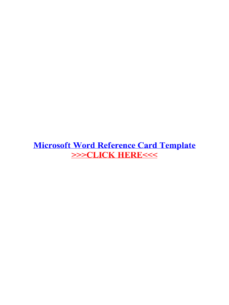 Fillable Online Microsoft Word Reference Card Template Fax Email Print ...