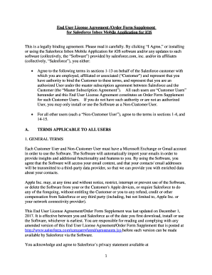 Fillable Online End User License Agreement /Order Form Supplement Fax ...