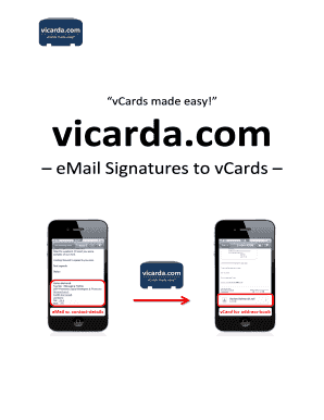 Fillable Online vCards made easy Fax Email Print - pdfFiller