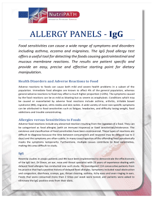 Fillable Online IgG Food Intolerance Tests: What does the science say ...