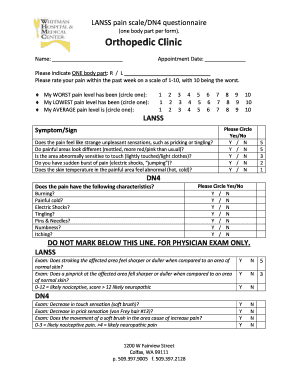 Fillable Online LANSS pain scale/DN4 questionnaire Fax Email Print ...