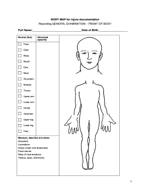 Fillable Online BODY MAP for injury documentation Fax Email Print ...