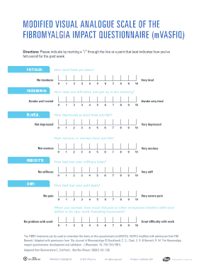 Fillable Online Modified Visual Analogue Scale of the Fax Email Print ...