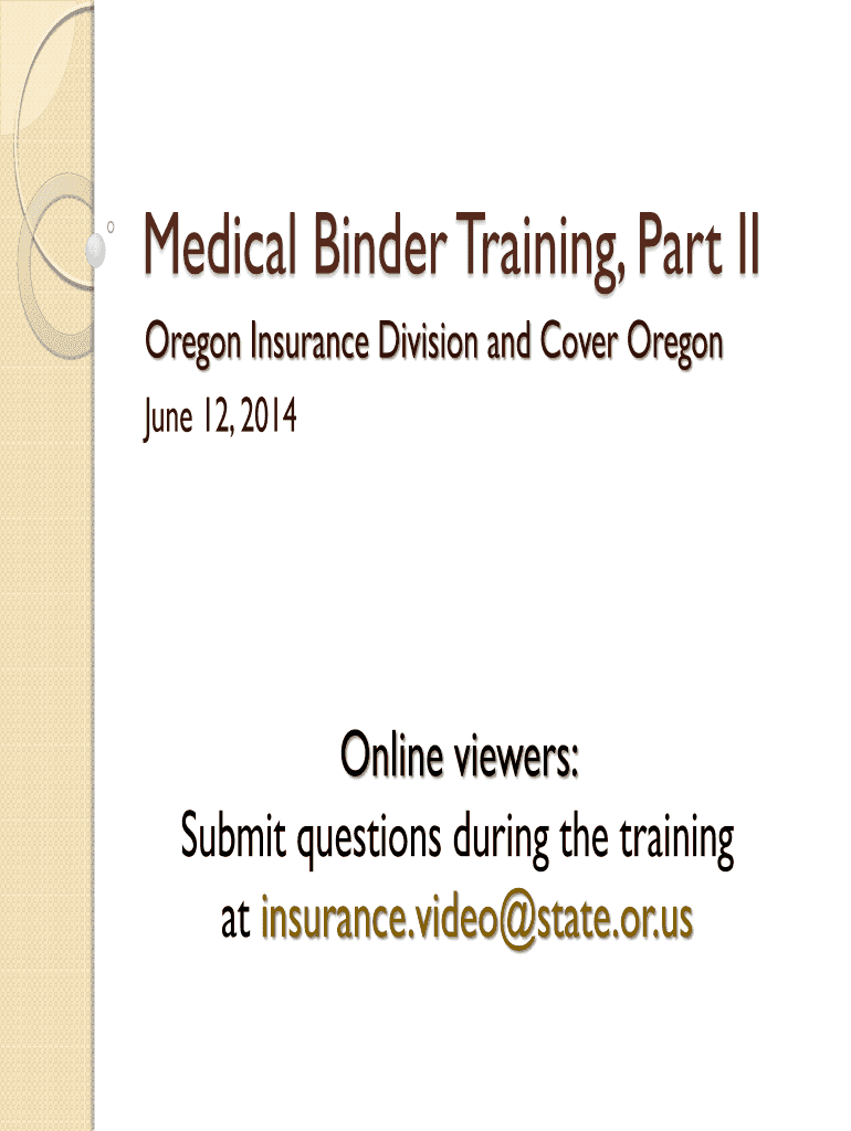 Fillable Online Medical Binder Training, Part II Fax Email Print ...