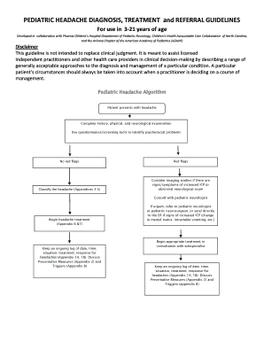 Fillable Online PEDIATRIC HEADACHE DIAGNOSIS, TREATMENT and REFERRAL ...