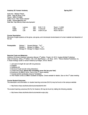 Fillable Online Anatomy 35: Human Anatomy Fax Email Print - pdfFiller