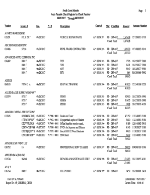 Fillable Online Accts Payable Check Register by Check Number Fax Email ...
