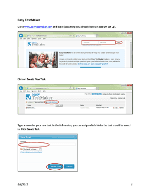 Fillable Online Easy TestMaker Fax Email Print - pdfFiller