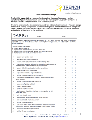 Fillable Online DASS 21 Severity Ratings Fax Email Print - pdfFiller